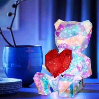 Globo Lighting Globo Lighting - Lampe de table Lampe de table Lampe de chambre denfant Lampe de salon Aspect cristal Ours, plastique clair rouge, 1x led, h 17 cm