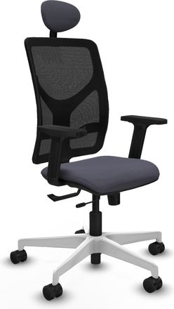 Piqueras y Crespo Verstellbarer Stuhl mit Rollen, 2D-Armlehnen, h&ouml;henverstellbare Lendenwirbelst&uuml;tze und festes Kopfteil, ausgestattet mit Syncro/Traslack und Schneides