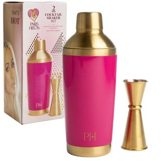 Paris Hilton Martini Shaker and Jigger, 2-teiliges Set, Rosa