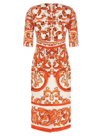 Dolce & Gabbana Maiolica Dress - Orange