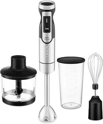 Ufesa Jupiter Max Stabmixer 1500W, Variable Geschwindigkeitsregelung, LCD-Display, Turbo-Funktion, 4 Hochleistungsmesser, Zerkleinerer 500 ml, Emulgierbesen