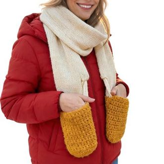 Generic &Eacute;charpe avec poches pour les mains | Chauffe-tricot amusant sur le th&egrave;me du fromage | &Eacute;charpe dhiver &agrave; col long - pour femme, promenade en plein air, 