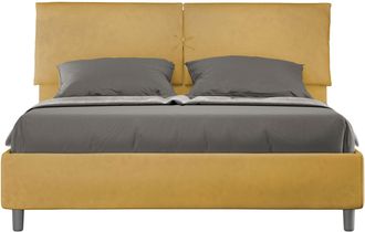 ITYhome Letto Matrimoniale Rivestito In Microfibra - Mados - Dimensione Rete: 160x200 - Tipologia Letto: Senza Rete - Colore: Ocra