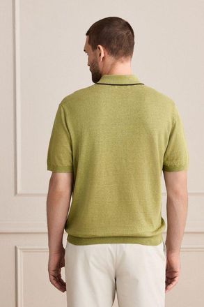 Next Polokragenpullover Signature Regular Fit Strick-Poloshirt mit Leinen (1-tlg)