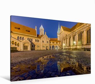 Calvendo Premium Textil-Leinwand 120 x 80 cm Querformat Premium Textil-Leinwand 120 cm x 80 cm quer Braunschweig Burgplatz | Wandbild, HD-Bild auf Keilrahmen, 