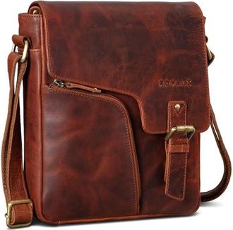 Royalz Denver Sac en Cuir Homme Petit Bandouliere Sac &agrave; Main Sacoche en Cuir &Eacute;paule Sac Messager Bag Besace Vintage Sac &agrave; l&eacute;paule