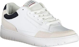 Tommy Hilfiger Contrast-Trimmed Leather-Blend Sneaker - White