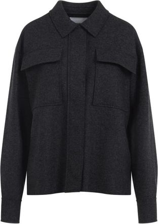 Jil Sander Femme, Pulls, Gris, Taille: 40 FR Wool Blend Overshirt