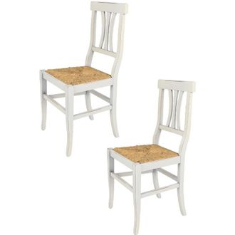 Tommychairs Tommychairs - Set 2 chaises artemisia pour cuisine, bar et salle &agrave; manger en style Shabby Chic, structure en bois de h&ecirc;tre vieilli &agrave; la main et
