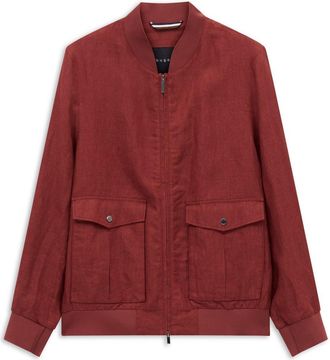 Bugatti Sommerliches Leinen-Blouson mit Zip in