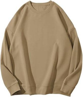 Generic Y2K Sweat-shirt à col rond et manches longues avec poche pour femme, Z02-kaki, XXL
