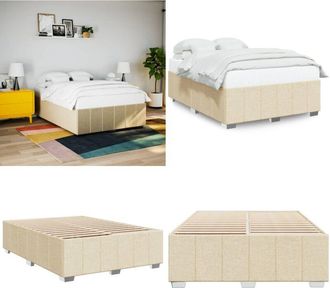 vidaXL Bettgestell ohne Matratze Creme 140x200 cm Stoff - Vidaxl