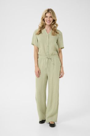 Cream Casual Hose Loose fit green