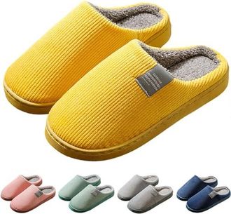 Generic Pantoufles Hommes Chaussons en Mousse à Mémoire Chausson Hiver Accueil Slippers, Confortable en Peluche Chaude Doublure Chaussures, Femme Intérieur Hi