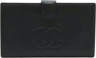 Chanel Pre-owned Portefeuille Long en Caviar Noir - Femme - Pre-owned - Noir - Taille: ONE Size