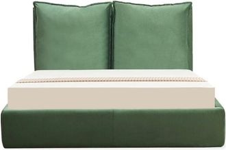 Paris Prix Lit Coffre en Tissu Velours Herbert 140x190cm Vert