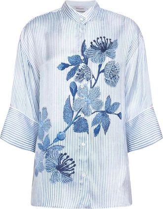 Ermanno Scervino Femme, Blouses et Chemises, Bleu, Taille: 44 FR Striped Shirt