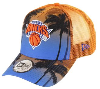 New Era New York Knicks NBA Palm A-Frame Trucker Cap - One-Size