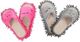 Holibanna JOINPAYA Pantoufles &agrave; Serpilli&egrave;re Lavables En Chenille 2 Paires, Souples Et D&eacute;tachables, Taille Moyenne Et Petite, Pour Femmes, Nettoyage Dint&eacute;rieur, 