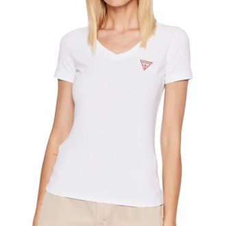 Guess T-Shirt Guess Damen Classic Logo Dreieck