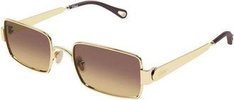 Chlo&eacute; Femme, Accessoires, Jaune, Taille: 53 MM Holly Rectangular Lunettes de soleil