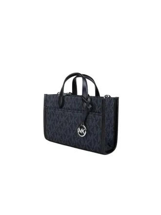 Michael Kors Signature Logo Canvas Satchel - Black