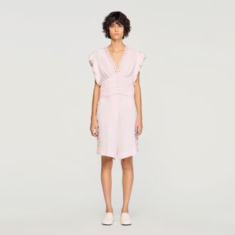 Sandro Top court &agrave; jacquard fleurs