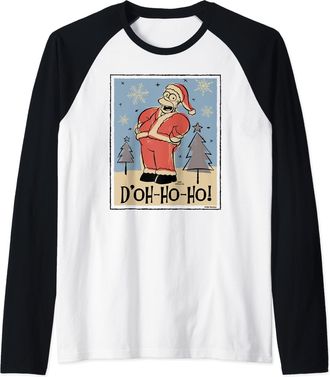 The Simpsons Homer Santa Christmas Holiday Doh-Ho-Ho Raglan