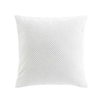 Douceur d'Int&eacute;rieur Kissen mit abnehmbarem Bezug (45 x 45 cm) Java, Wei&szlig;, Flanell, Relief, einfarbig