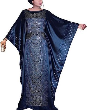 Hawaiian Dreams Robe Caftan Africaine Longue avec Perles et Strass pour Femme, Taille Unique
