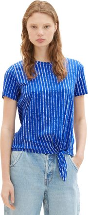 Tom Tailor Damen Sommer T-Shirt mit Knoten-Detail