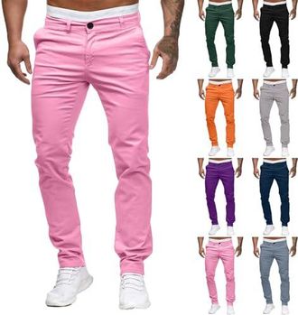 Generic Pantalon de couleur unie pour homme, coupe droite, pantalon tendance et d&eacute;contract&eacute;, pantalon confortable et doux, pantalon d&eacute;contract&eacute;, l&eacute;ger, extens