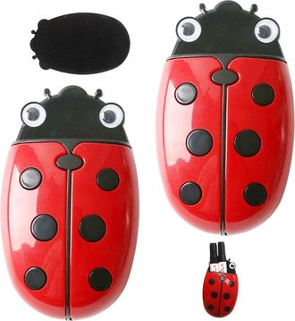 Generic 2 St&uuml;ck magnetischer Stifthalter, Marienk&auml;fer-Cartoon, Mehrzweck-Make-up-Pinsel-Organizer und Tafel-Radiergummi, Marienk&auml;fer-Whiteboard-Organizer, Sti