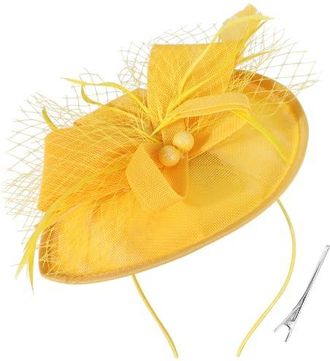 Dreshow Fascinateur en Plumes à Flèche Unique Bandeau et Pince Fourchue Coiffure de Mariage Fascinateur de Derby Coiffure de Pilier pour Filles et Femmes