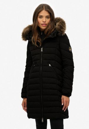 Superdry Steppjacke FUJI FAUX FUR HOOD MID LENGTH