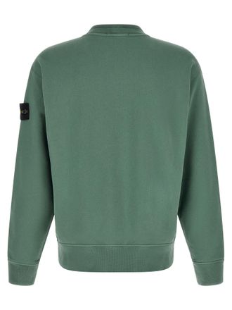 Stone Island Brushed Cotton Crew Neck Sweatshirt - Green