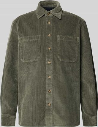 Christian Berg Regular Fit Hemdjacke aus Cord mit Kentkragen