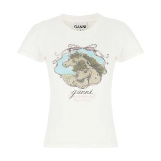 Ganni T-Shirt - - Tops - Damen - Wei&szlig; - L