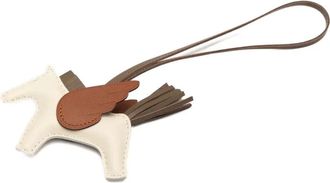 Hermès porte-clés Milo Rodeo Pegase Bag Charm (2023) - Blanc