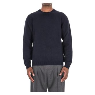 Roberto Collina Blauer Merino Pullover Hochwertig - - Knitwear - Herren - Blau - L