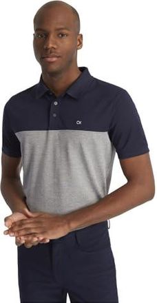 Calvin Klein Hommes Color Block Golf Polo Golf léger - Marine/Argent Marl - S