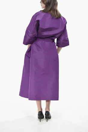 Super Blond Silk Organza Kaftan With Belt Super Blond