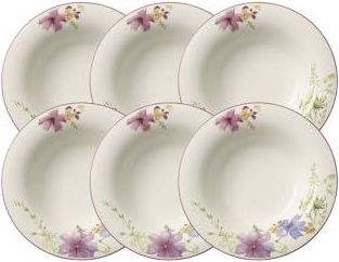 Villeroy & Boch Mariefleur Basic Suppenteller, Porzellan, Wei&szlig;, 25 x 25 x 9.20 cm, 6 Einheiten
