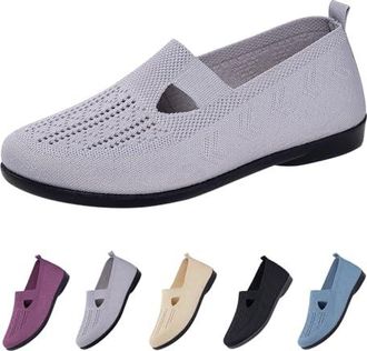 Generic Chaussures pour femme sans lacets, chaussures plates d&eacute;contract&eacute;es, chaussures de randonn&eacute;e en maille respirante, &eacute;l&eacute;gantes et confortables, chaussure
