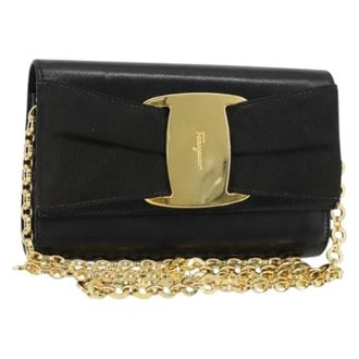 Ferragamo Pre-owned Leder Schultertasche - - Pre-owned - Damen - Schwarzk - ONE SIZE