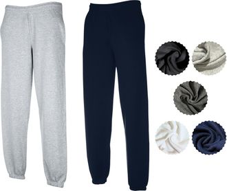 Fruit Of The Loom Herren 2er Jogginghose Set Classic Elastic Leg Jog Pants M L XL XXL 3XL Verschiedene Farbsets & HLKauf-Block (1x Grau, 1x Deep Navy & 1x HLKauf-Block,