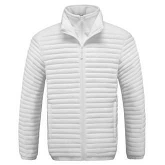 Generic Doudoune homme chaude dhiver, manteau matelass&eacute; isol&eacute;, veste d&eacute;contract&eacute;e &agrave; fermeture &eacute;clair int&eacute;grale, blanche, taille XX Large