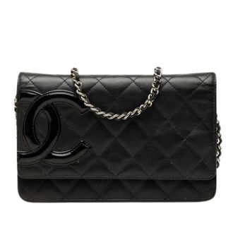 Chanel Sac bandouli&egrave;re matelass&eacute; en cuir dagneau Pre-owned - Femme - Pre-owned - Noir - Taille: ONE Size