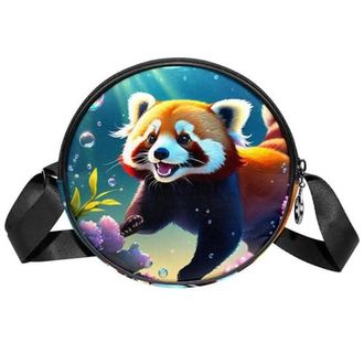 Generic Sac &agrave; bandouli&egrave;re rond rond pour femme, petit sac &agrave; bandouli&egrave;re sous-marin avec fermeture &eacute;clair et bretelles r&eacute;glables