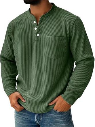 Generic Polo d&eacute;contract&eacute; et respirant pour homme, coupe classique, tunique basique boutonn&eacute;e, l&eacute;g&egrave;re et confortable, Vert, 5XL